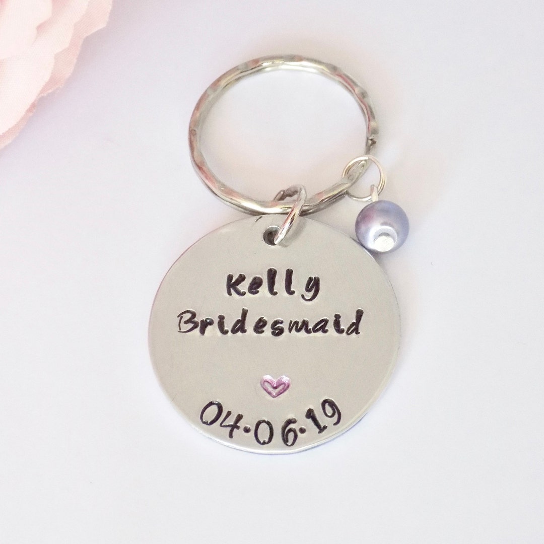 Bridesmaid Keyring Custom Keychain Bridesmaid Keychain - Etsy