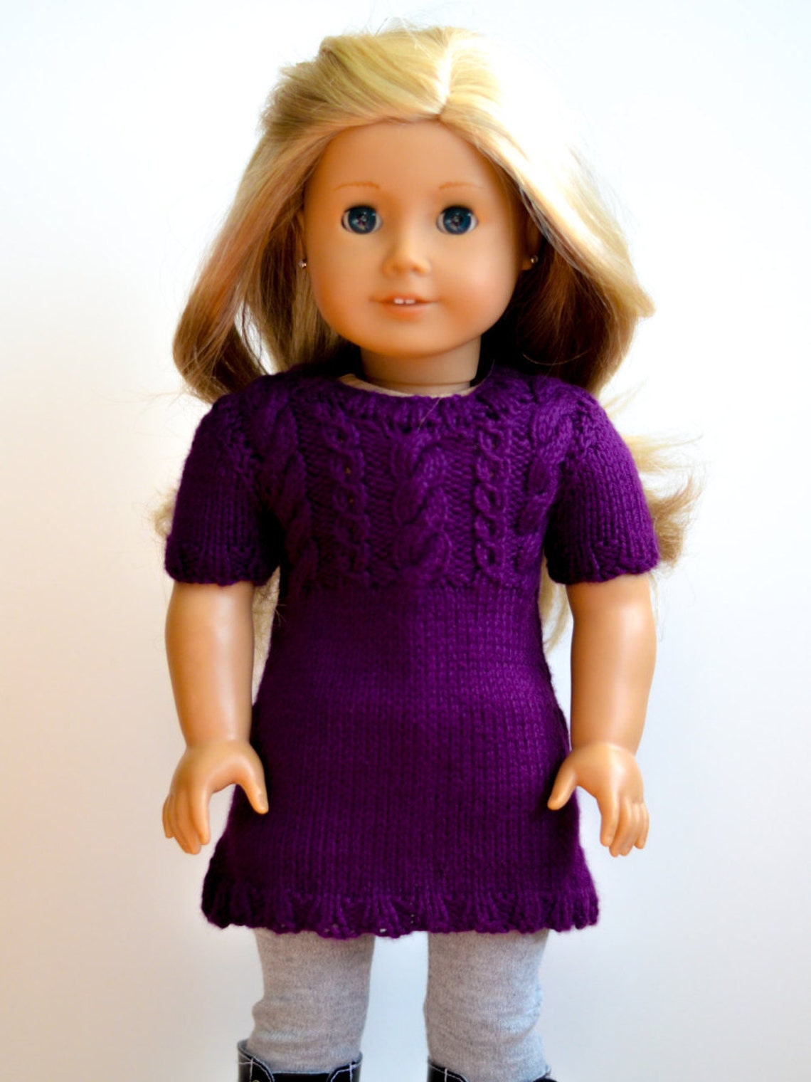Cabled Sweater Dress for 18" Dolls Knitting Pattern - Etsy