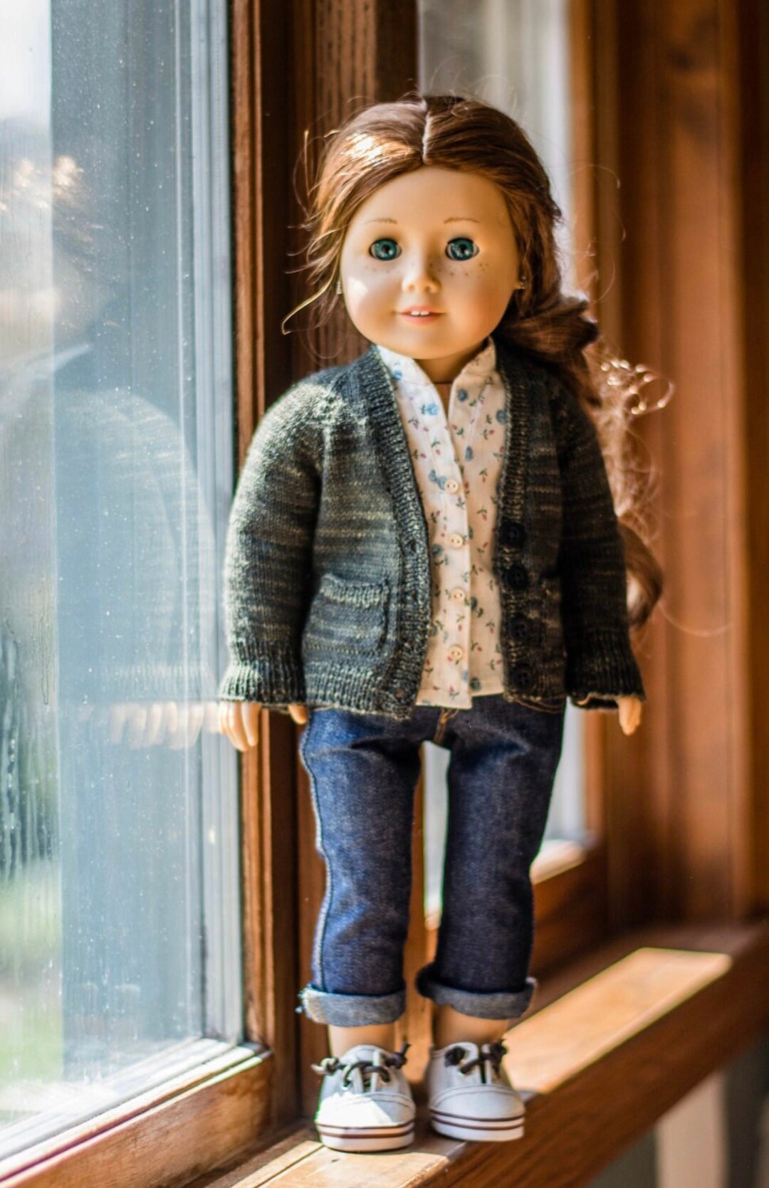 Libby - Custom Hand-knit Boyfriend Cardigan Sweater for 18” Dolls - Etsy