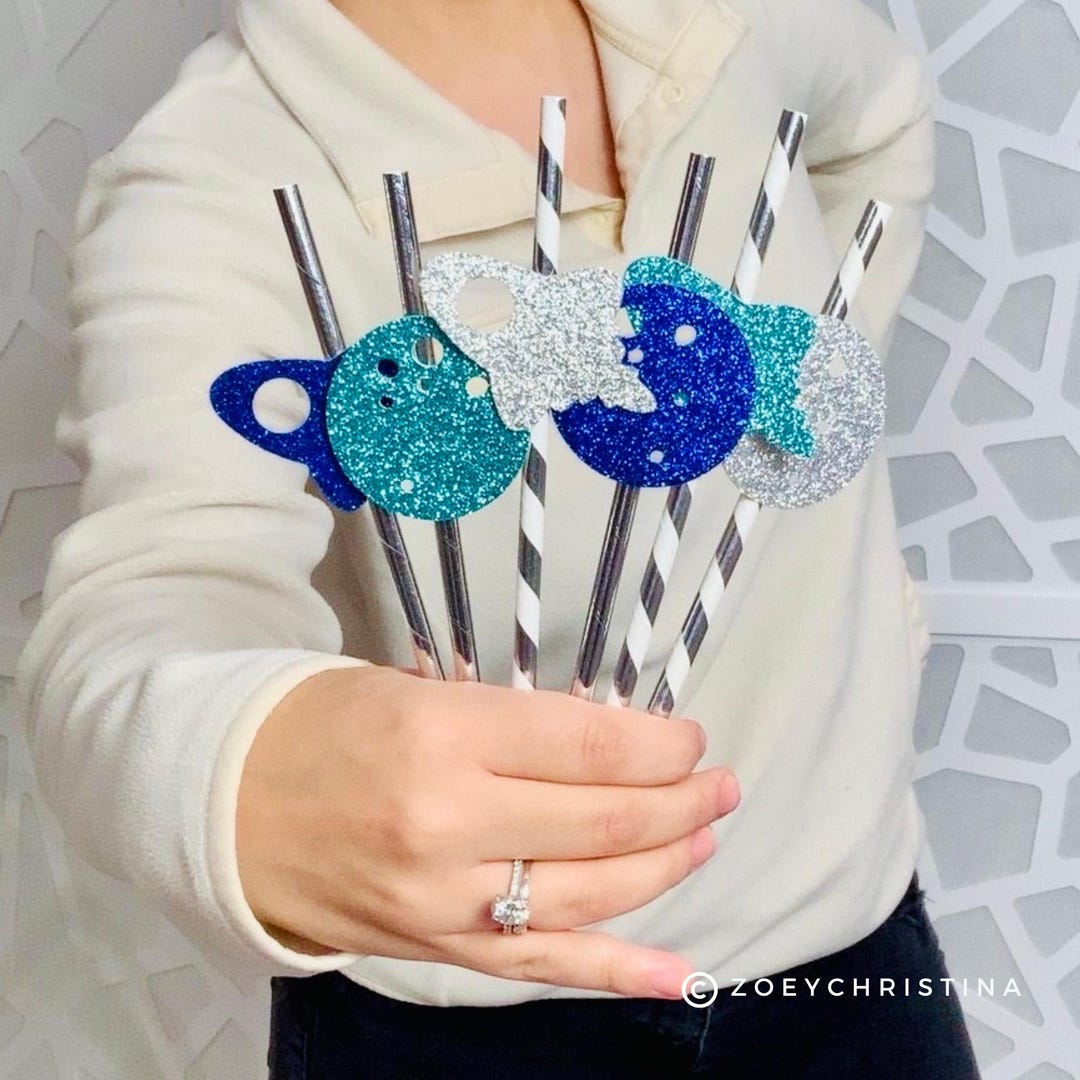 Outer Space Galaxy Themed Paper Straws. First Trip Decorations ...