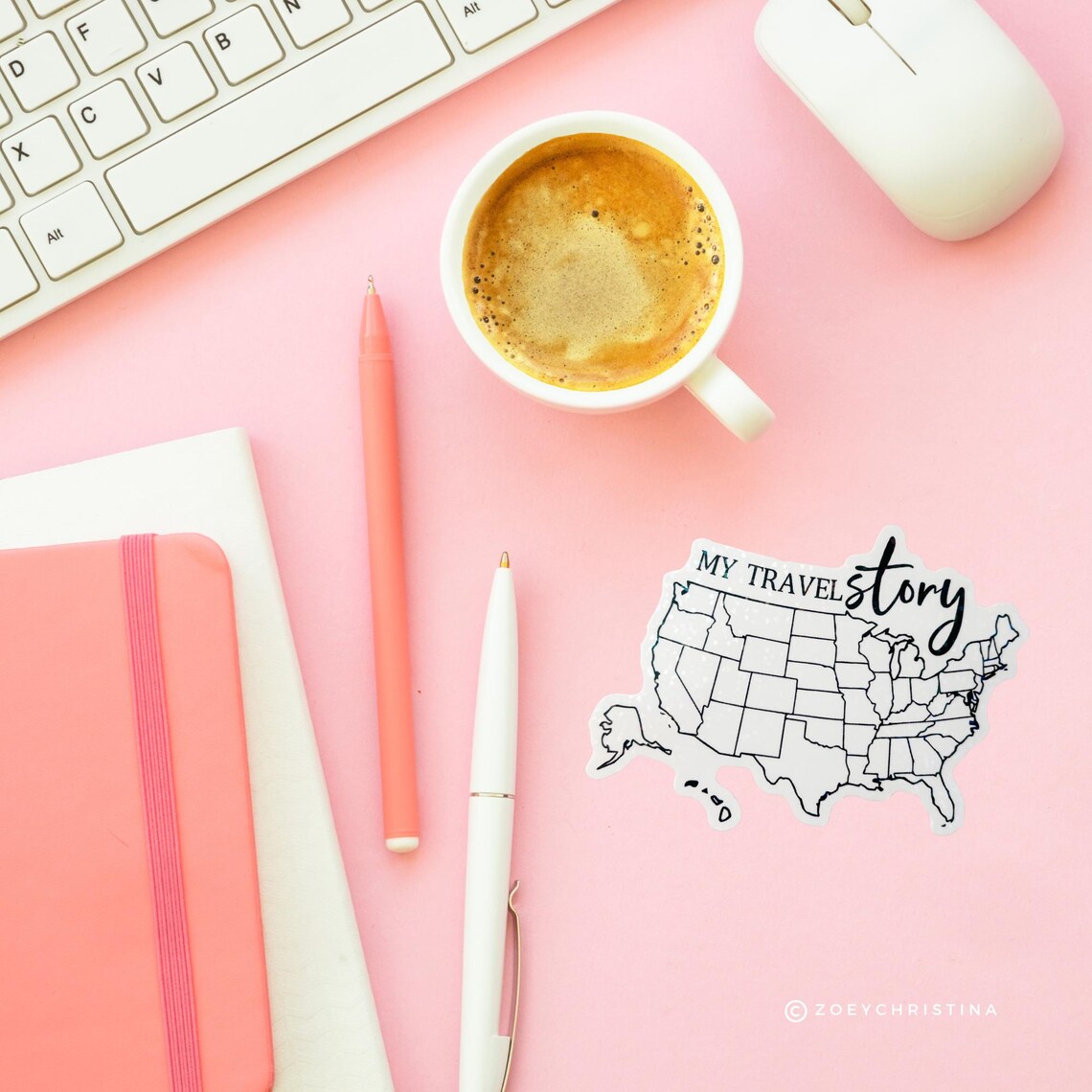 USA Travel Map Sticker: Color-in Road Trip Tracker - 4 Inch Vinyl - Etsy