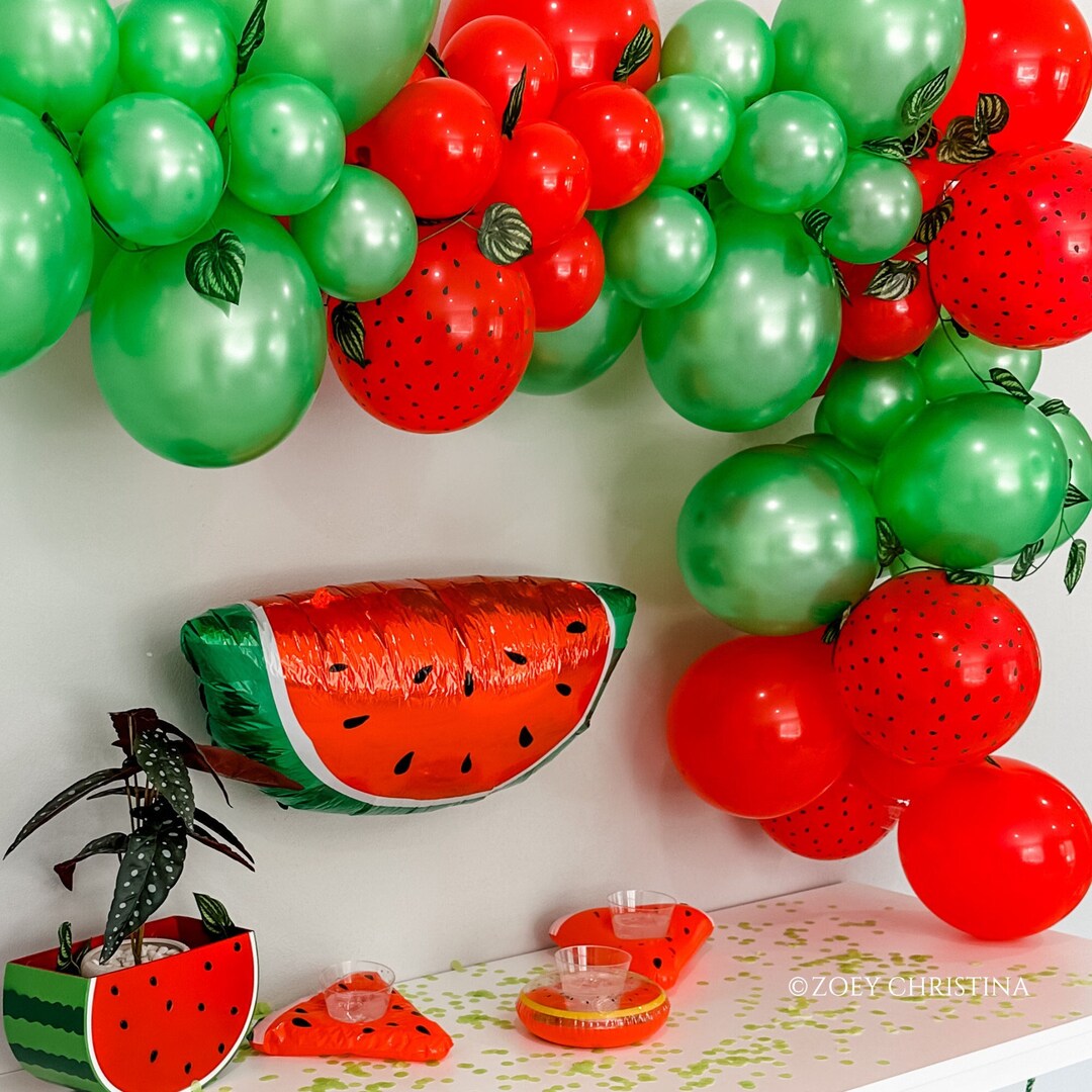 Red Watermelon Party Decorations for Girls, Watermelon Balloon Arch ...