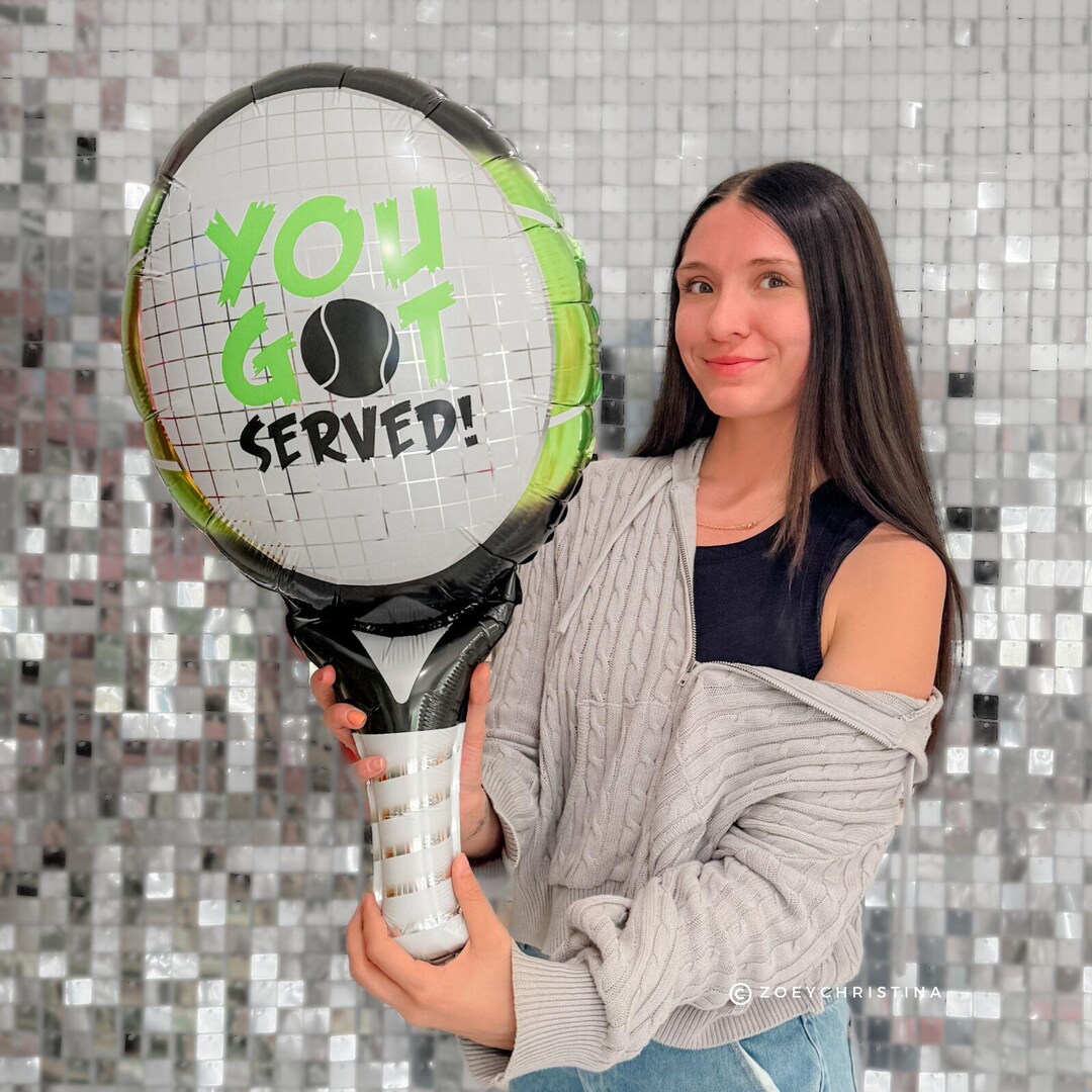 You’ve Got Served” Tennis Racket Balloon – 32" | Pink or Green | Tennis ...