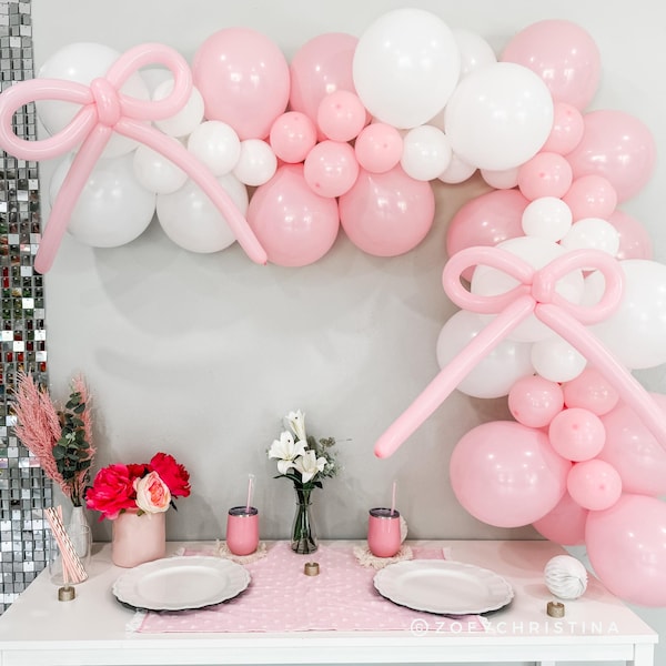 Pink Silver White Balloon Arch - Etsy