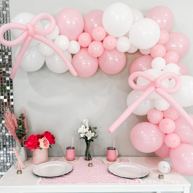 Pink and Silver Balloon Arch - Etsy