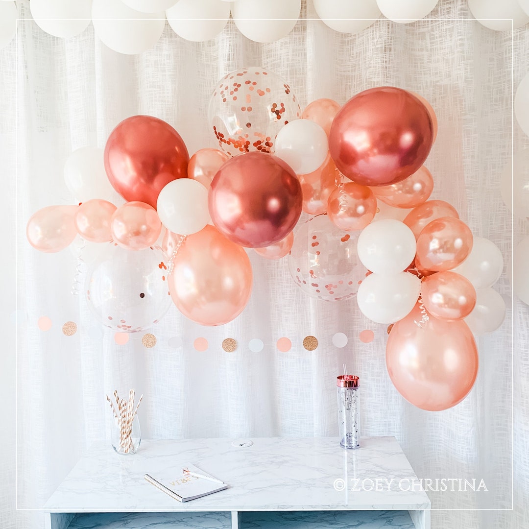 Rose Gold Balloon Banner Kit, Friendsgiving Decor Girls Party ...