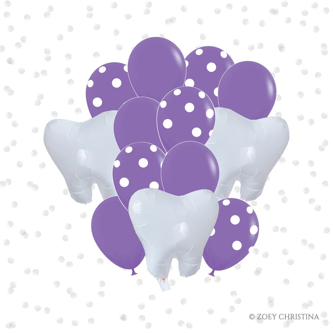 New Polka Dot Tooth Balloon Bouquet Decor, New Dental Student ...