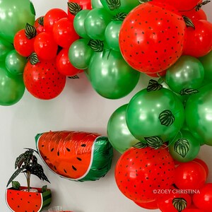 Red Watermelon Party Decorations for Girls, Watermelon Balloon Arch Banner Garland, One Melon ...
