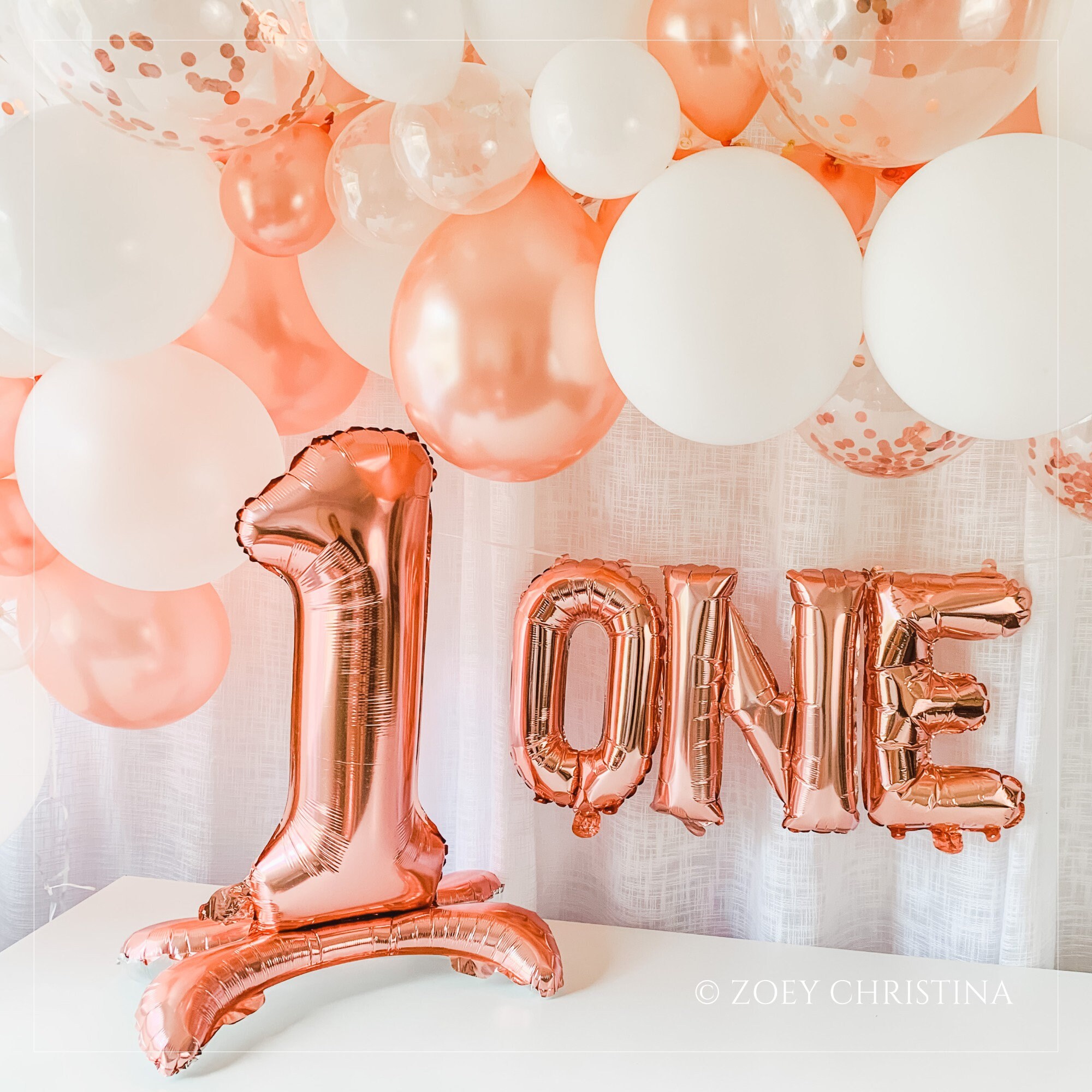 1st Birthday party decorations for girl Rose Gold First Bday | Etsy