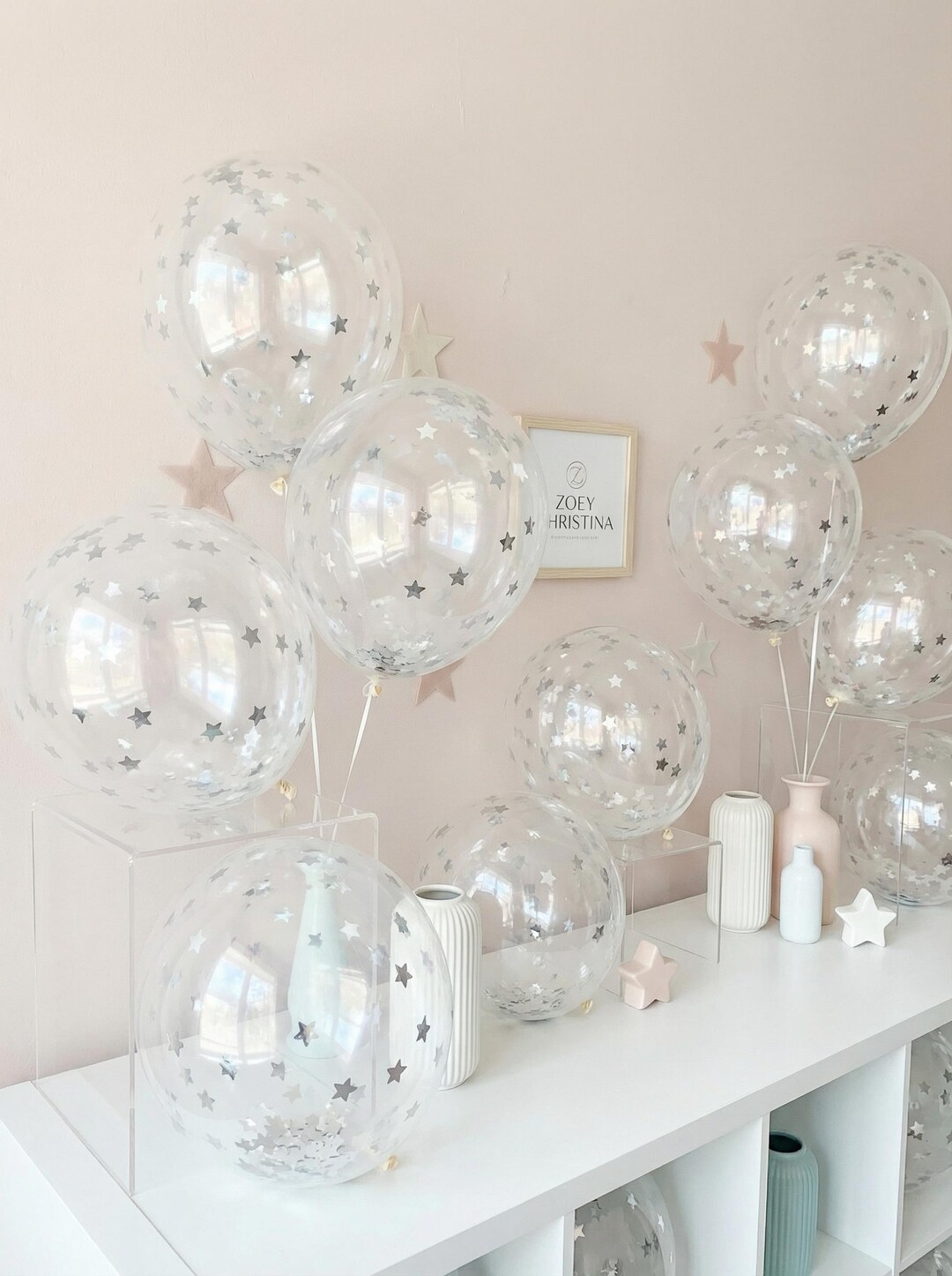 Star Confetti Balloon Bouquet: Galaxy Birthday Party Decorations - Etsy