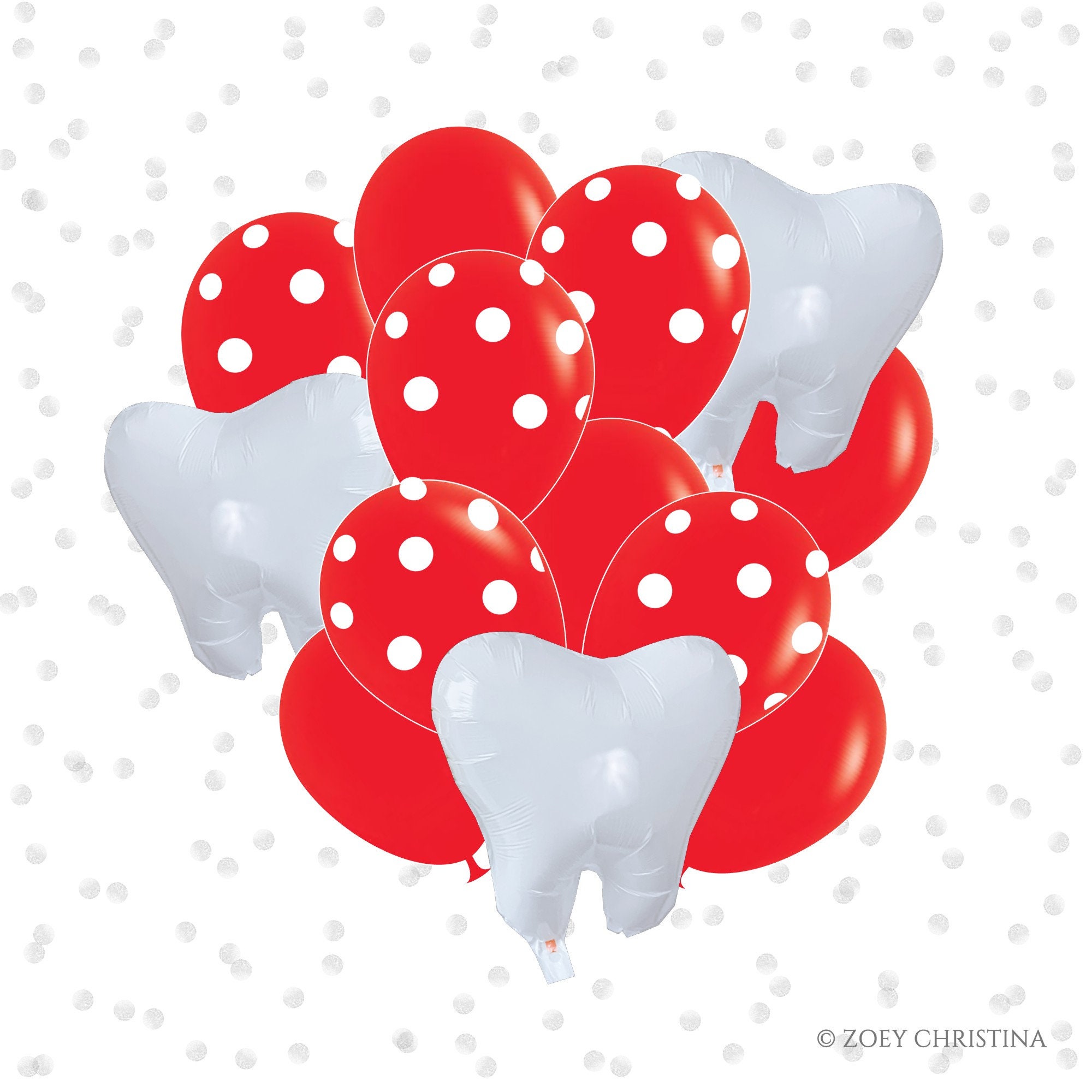 New Polka Dot Tooth Balloon bouquet decor New Dental Student | Etsy