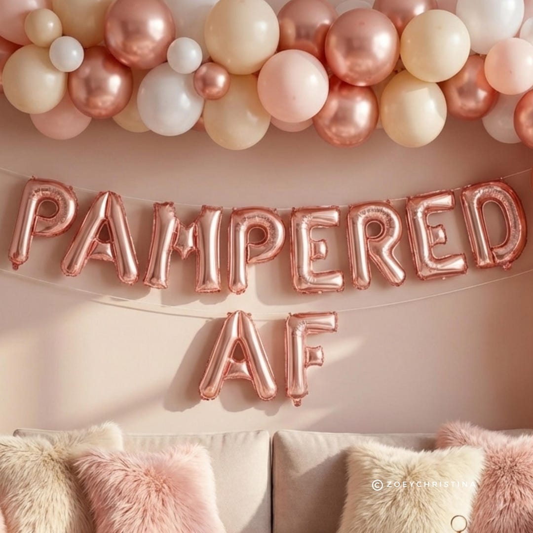 Pampered AF Balloons: Bachelorette Party Spa Day Decor - Etsy