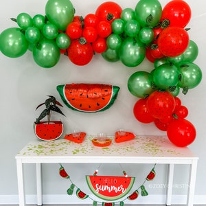 Red Watermelon Party Decorations for Girls, Watermelon Balloon Arch ...