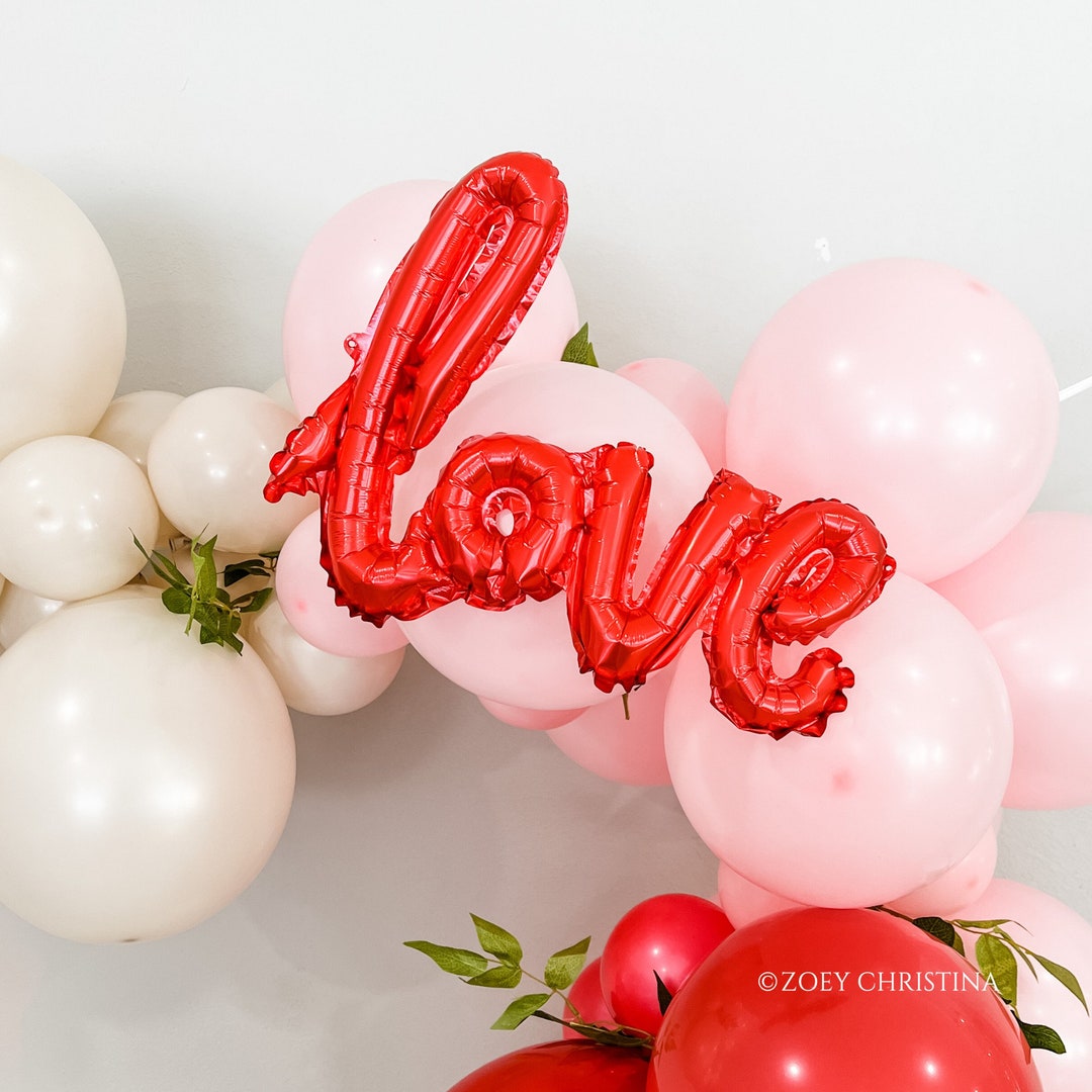 Mini 'love' Foil Balloon: Valentine's Day Party Decor (15 Inch) - Etsy