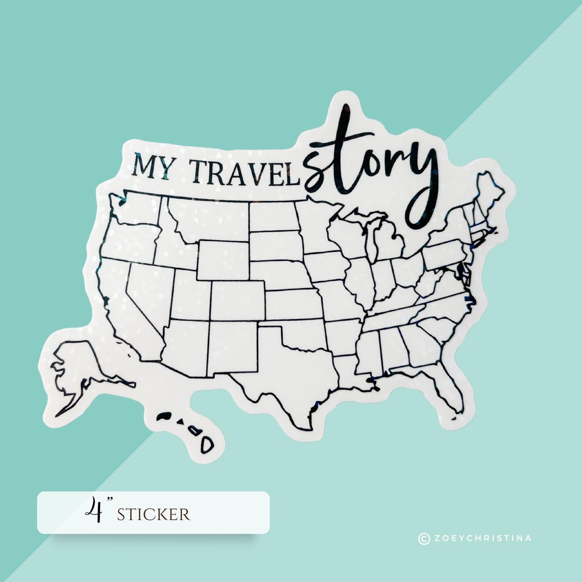 USA Travel Map Sticker: Color-in Road Trip Tracker - 4 Inch Vinyl - Etsy