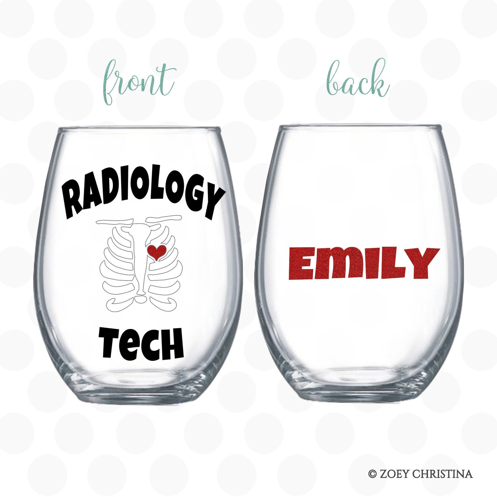 Radiology Tech Glass Xray Tech Gift Radiology Tech Gifts - Etsy