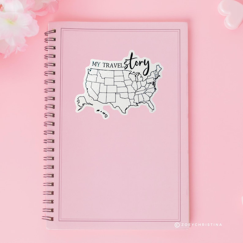 USA Travel Map Sticker: Color-in Road Trip Tracker - 4 Inch Vinyl - Etsy