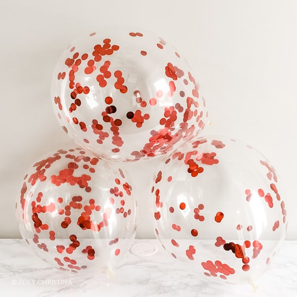 Red Confetti Balloon - Etsy