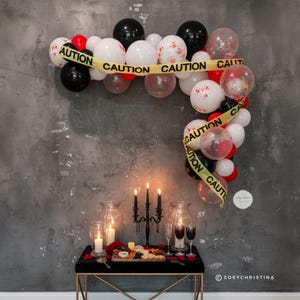 Murder Mystery Party Balloon Garland Kit, True Crime Blood Splatter ...