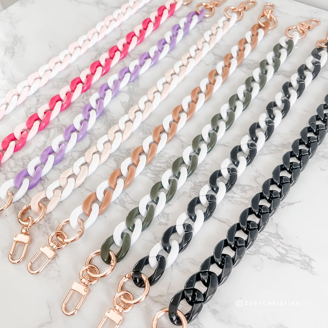 Acrylic Purse Chain: 16.5" Bag Accessory With Gold Clips - Etsy