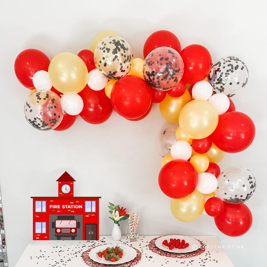 Fire Truck Birthday Party Decorations, Firehouse and Firefighter Themed ...