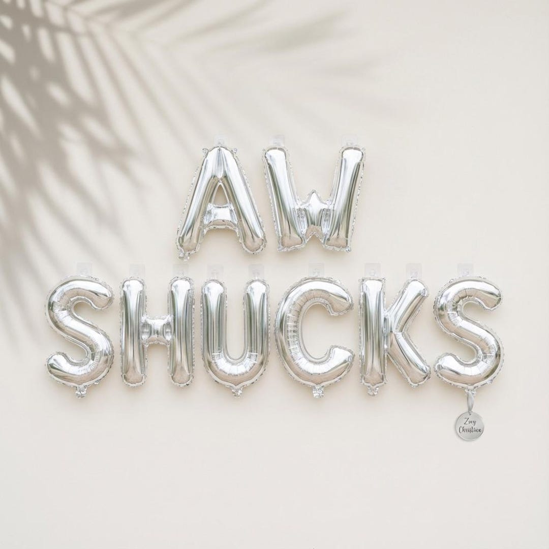 AW SHUCKS Balloon Letters • Oyster Party Decor • Coastal Bachelorette ...