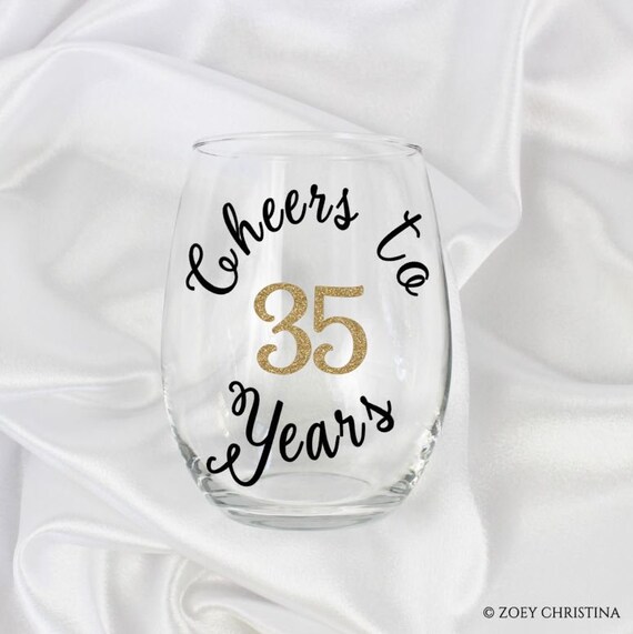 Items similar to Cheers to 35 years, 35th birthday for her, 35th ...