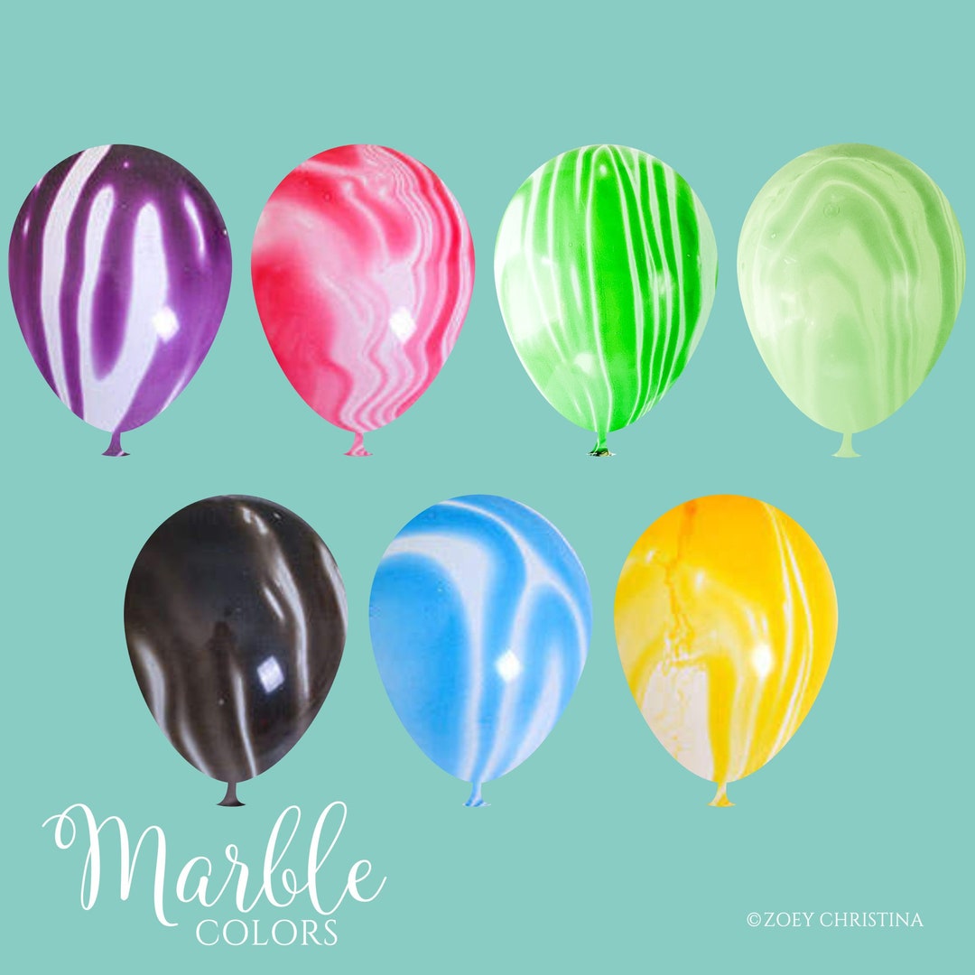 12" Marble Balloons: Custom Colors, Birthday Party Decor (pack of 5) - Etsy