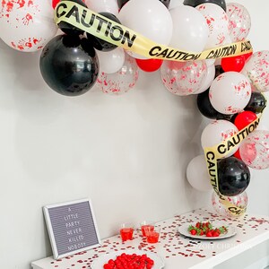Murder Mystery Party Balloon Garland Kit, True Crime Blood Splatter ...