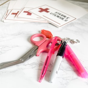 Nurse Keychain Tool Set, RN Medical Gift, Mini Pen, Scissors ...