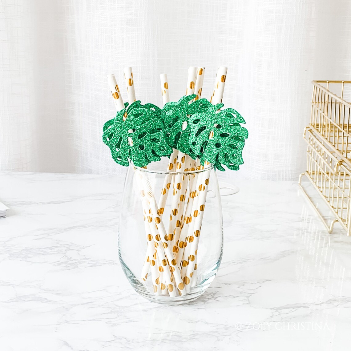 Tropical Bachelorette Party Decorations Palm Leaf Straw | Etsy