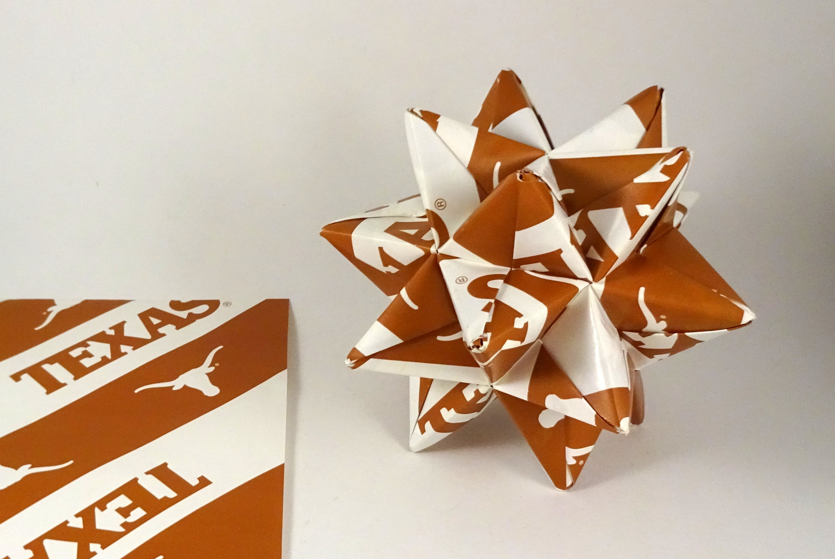 Medium Origami Star Made From Texas Longhorns Paper, Longhorns Star ...