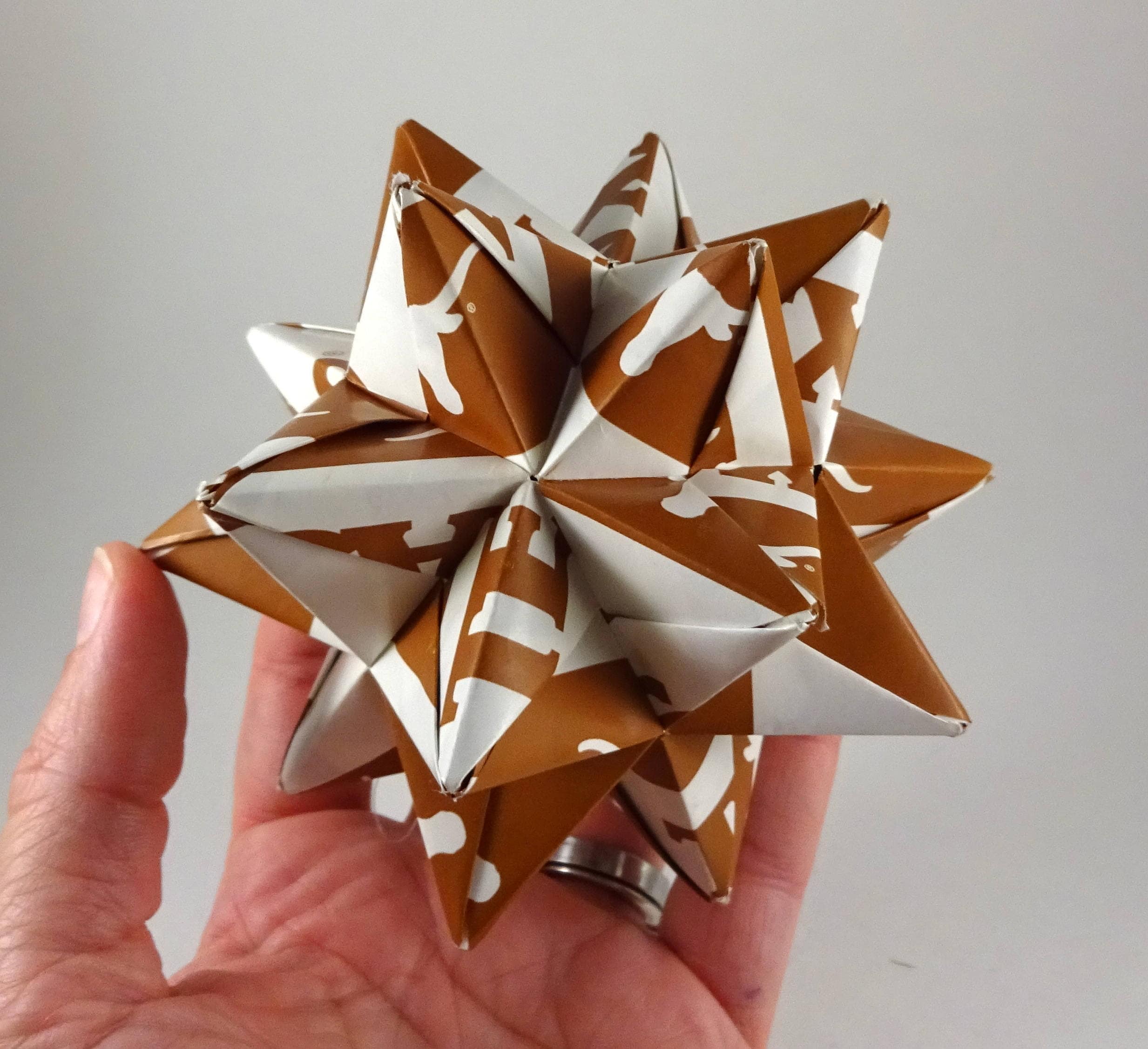 Medium Origami Star Made From Texas Longhorns Paper, Longhorns Star ...