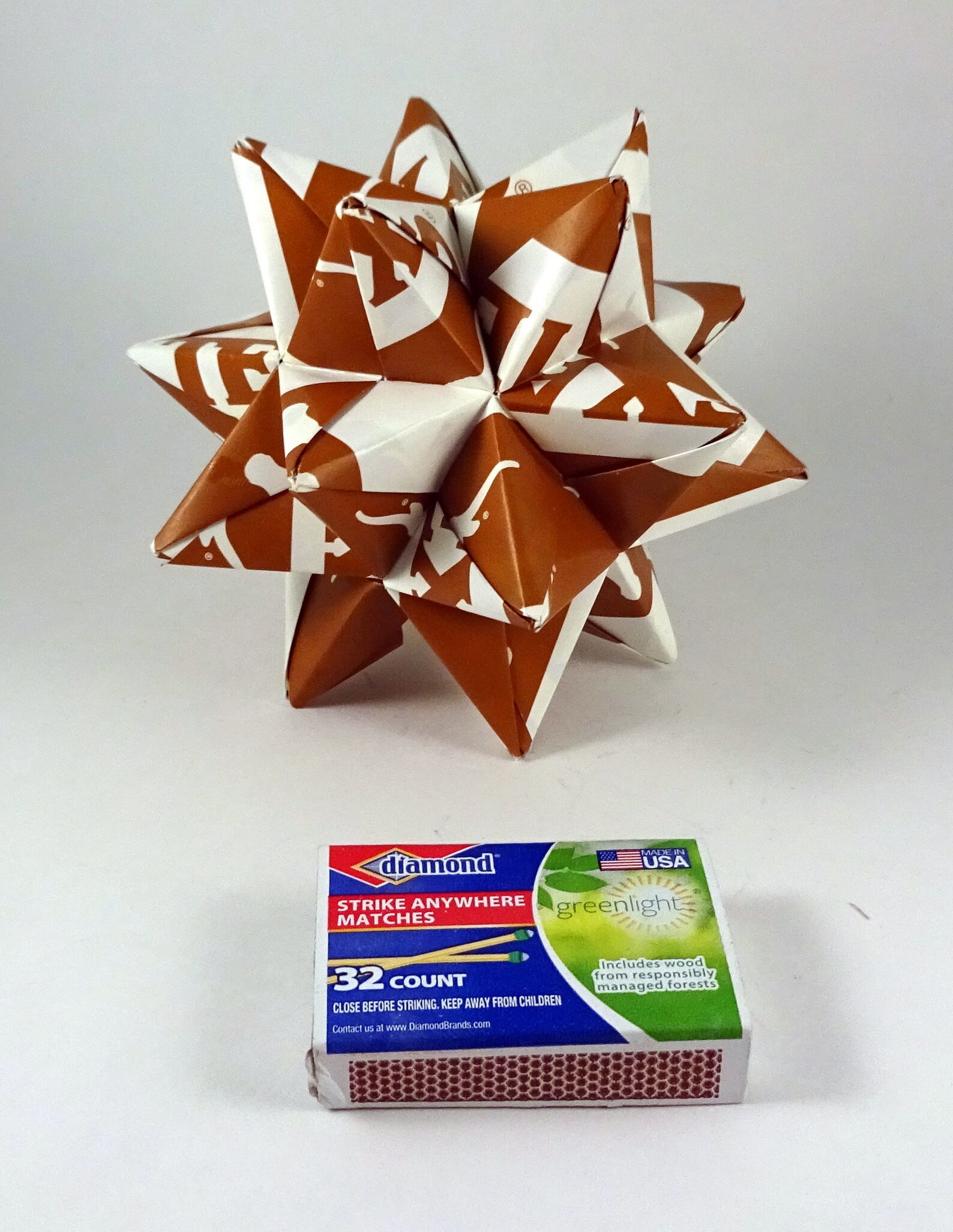Medium Origami Star Made From Texas Longhorns Paper, Longhorns Star ...