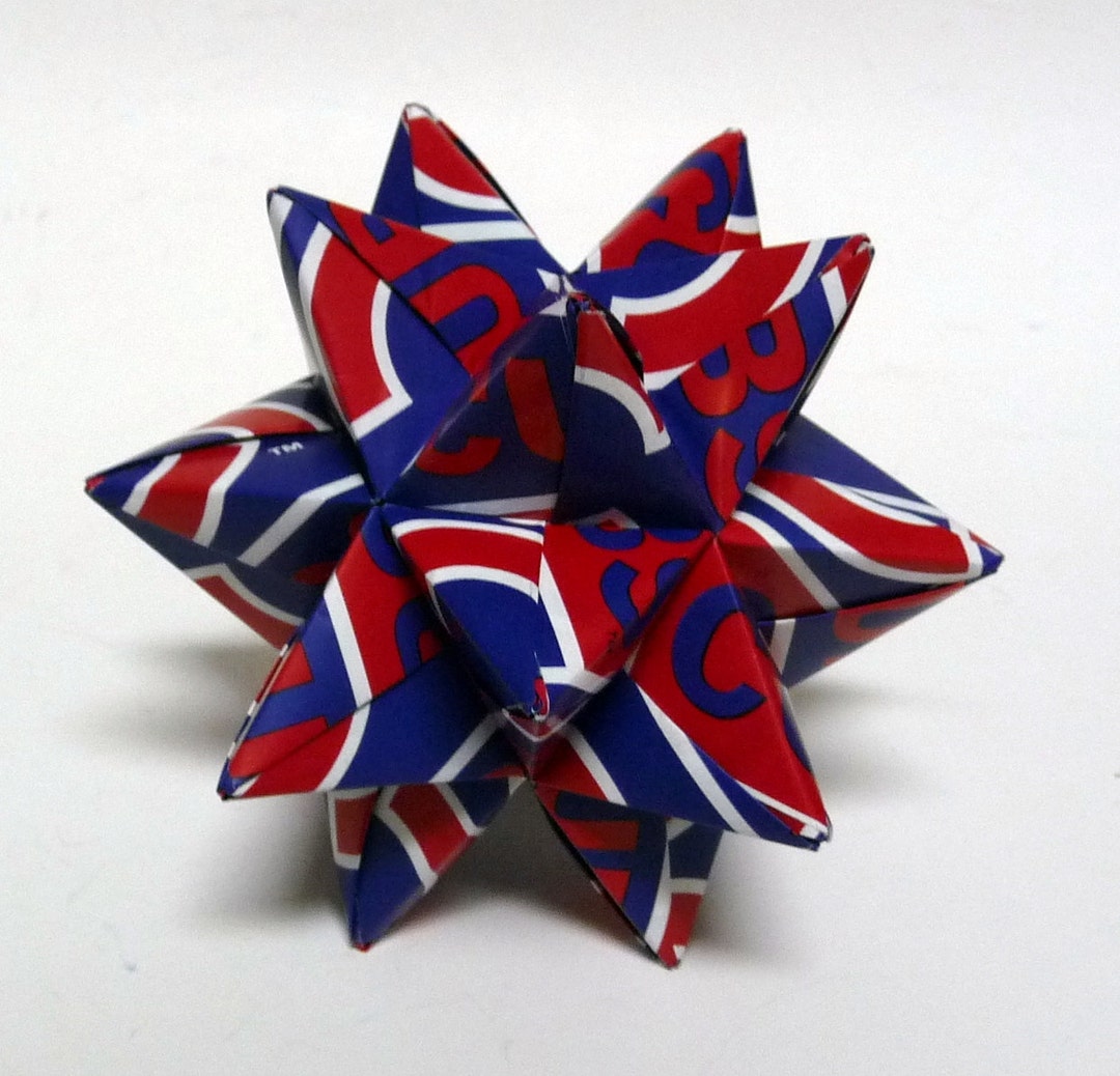 Medium Origami Star Made From Official Chicago Cubs Paper, Cubs ...