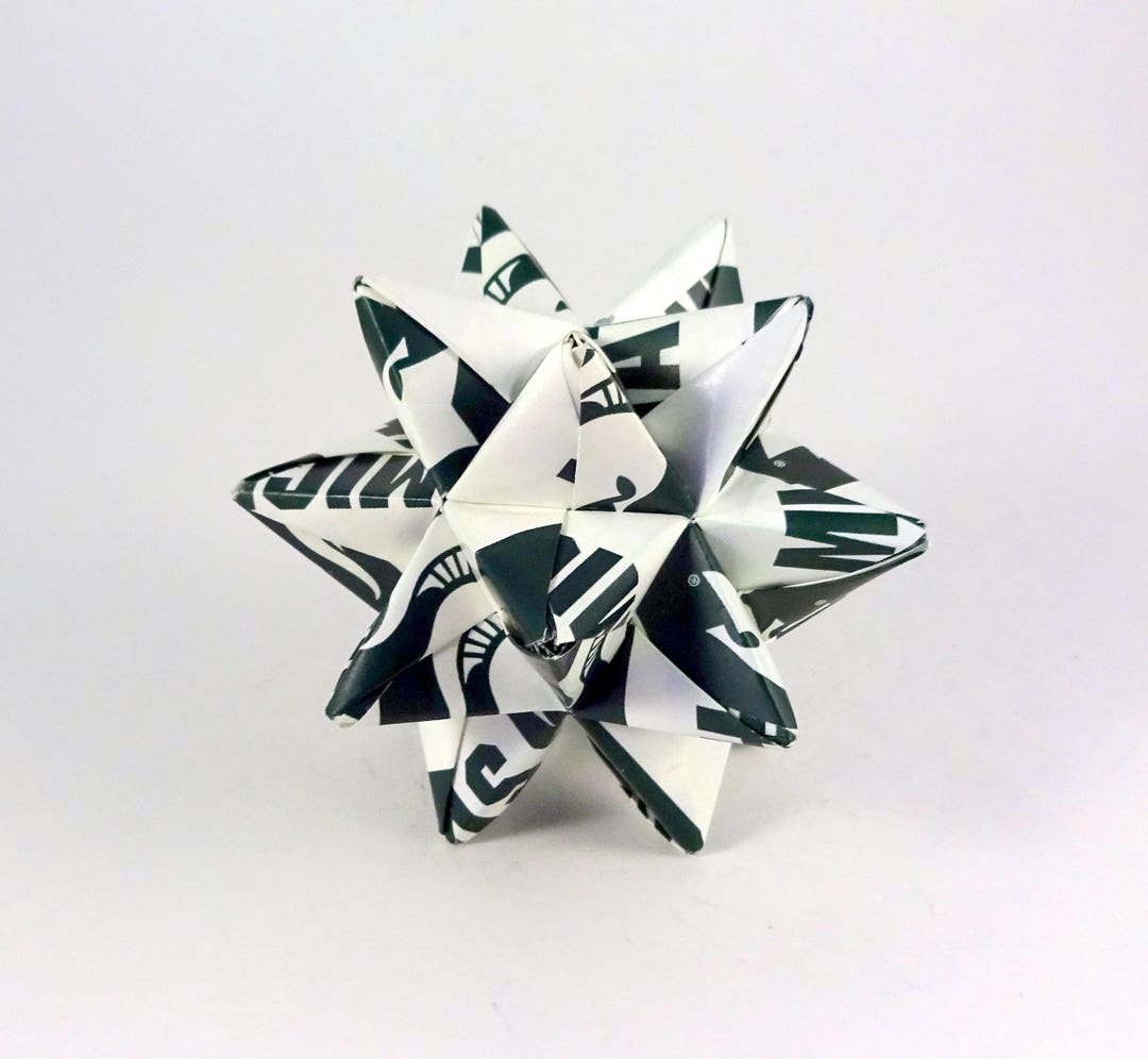 Small Origami Star Made From Licensed Michigan State University Paper ...