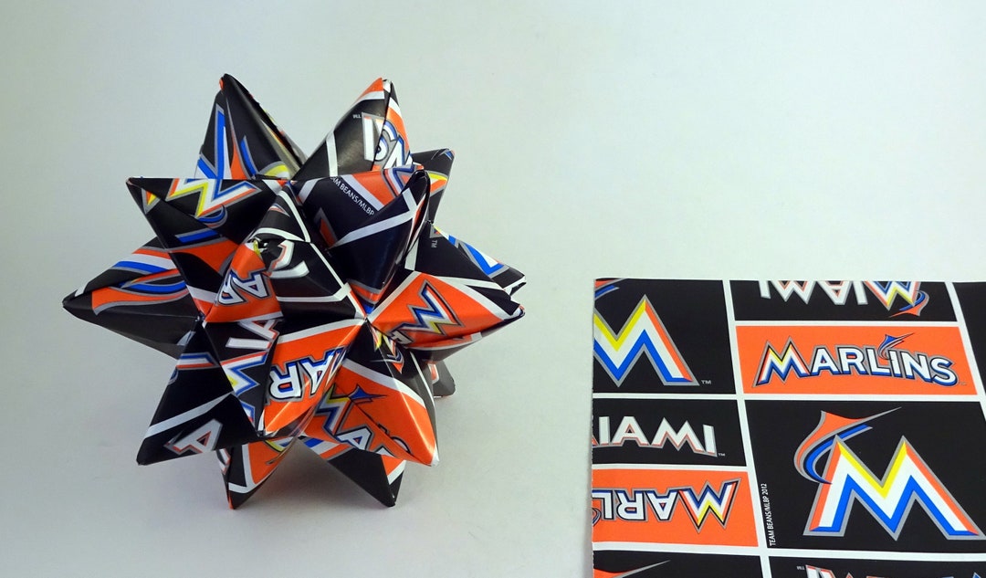 Medium Origami Star Made From Miami Marlins Paper, Miami Marlins Star ...