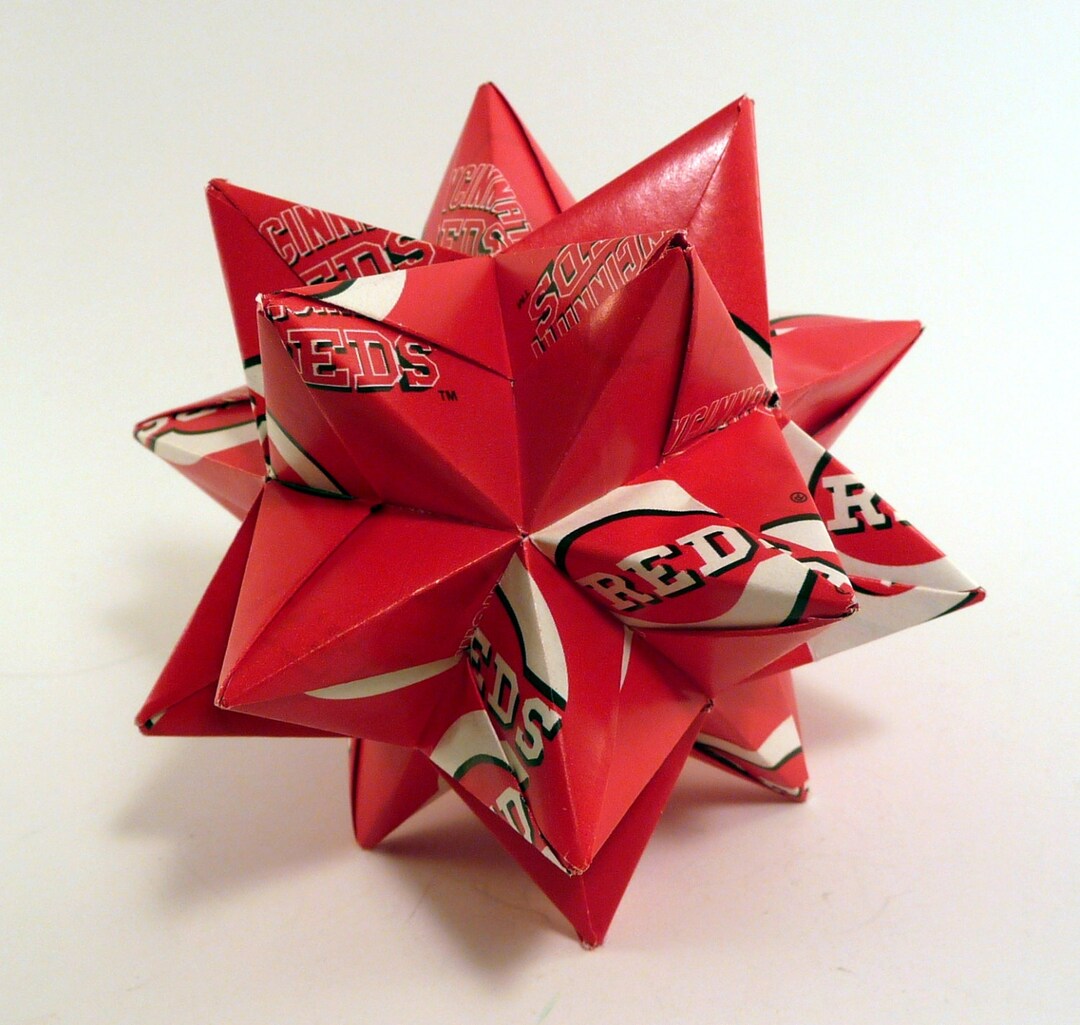 Medium Origami Star Made From Licensed Cincinnati Reds Paper ...