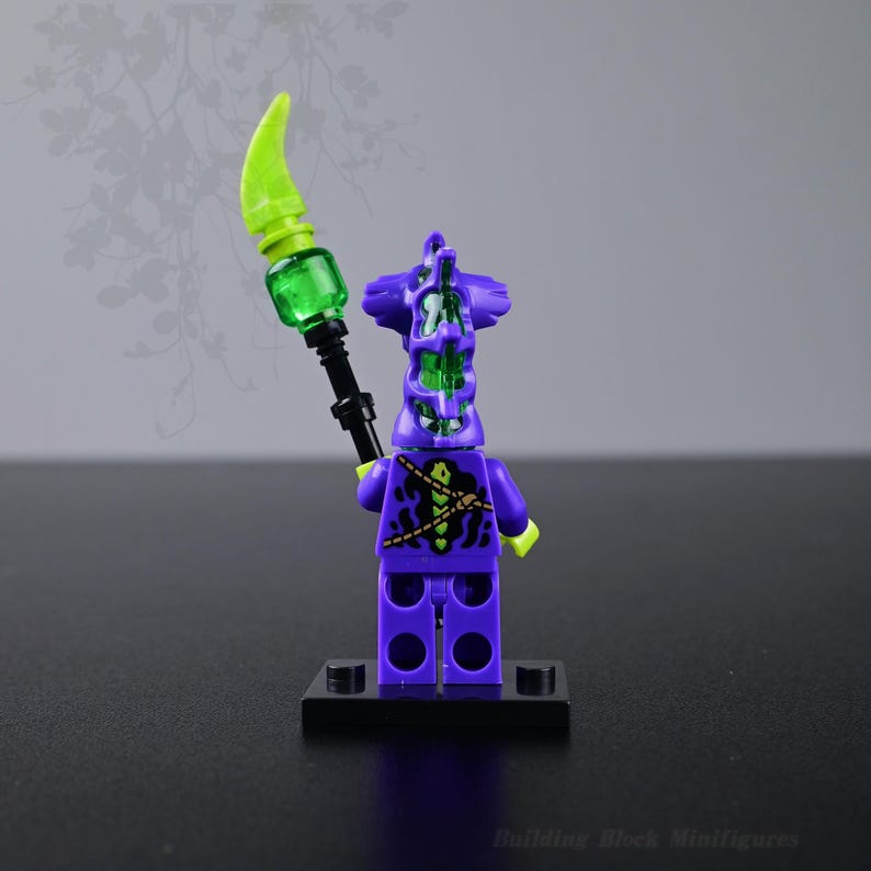 Custom Ninjago Acidicus Minifigure, Lego-compatible Villain Toy, Purple ...