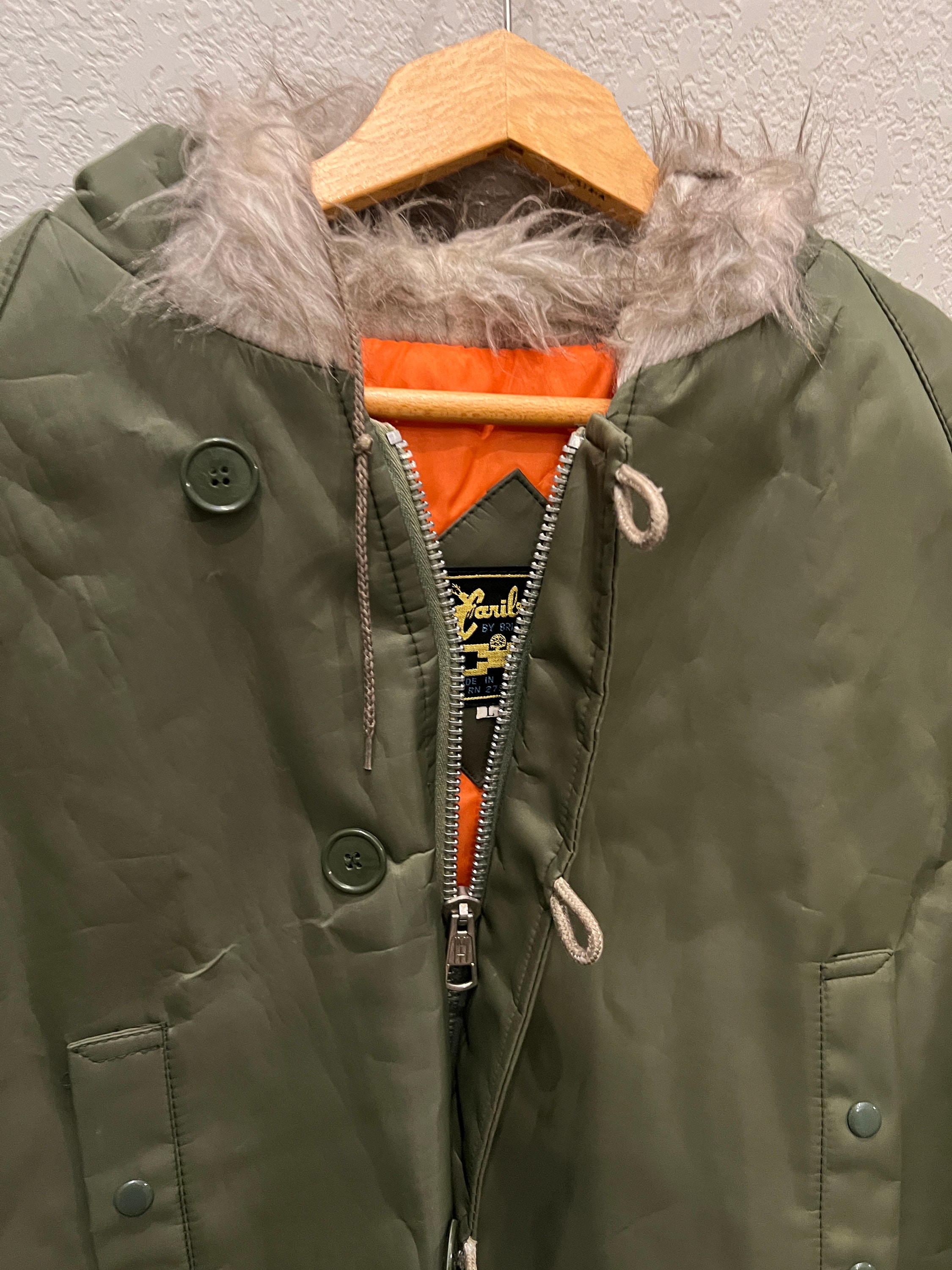 Vintage 1970s Caribou Fur Hood Parka Hunting Jacket Camping Hiking ...