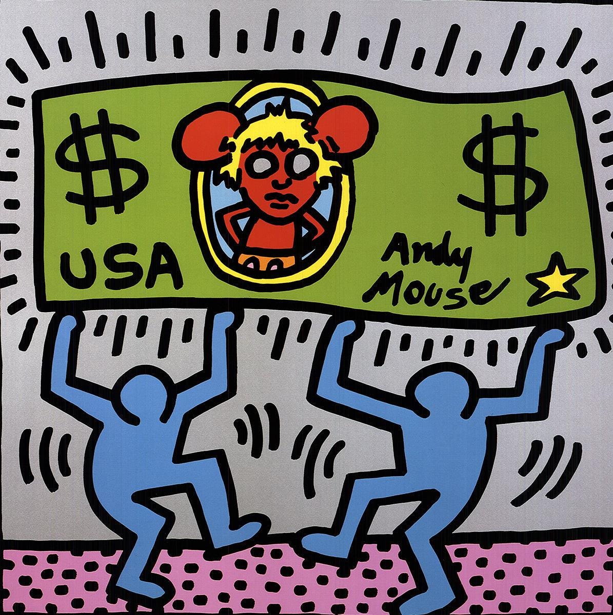 KEITH HARING Andy Mouse, 1990 - Etsy