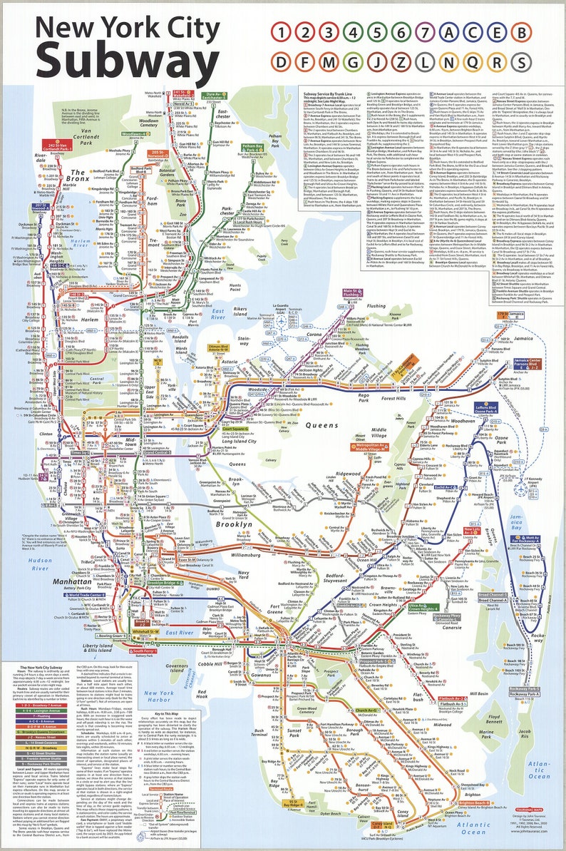 JOHN TAURANAC NYC Subway Map, 2020 - Etsy