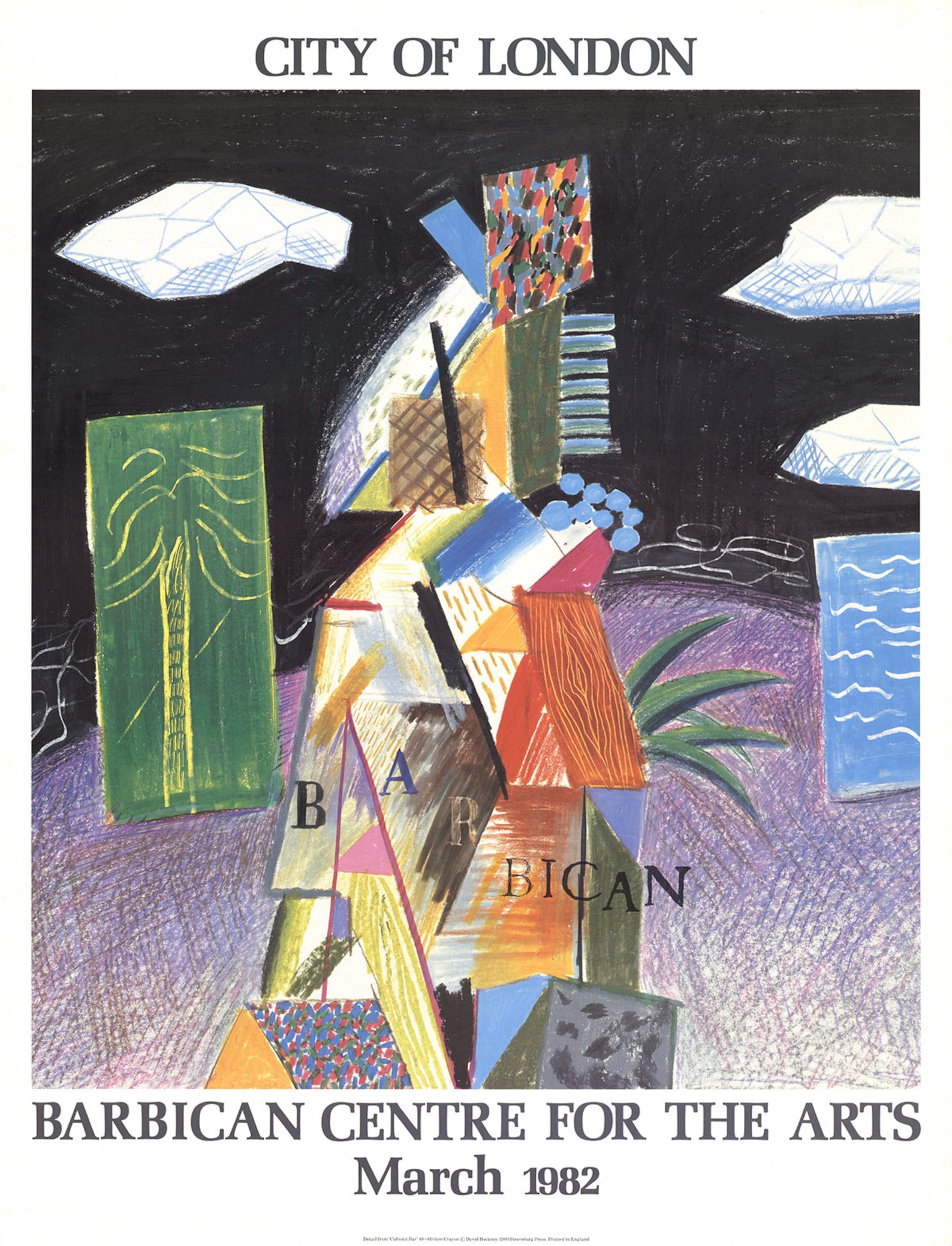 David Hockney-detail From Cubistic Bar-1982 Lithograph - Etsy