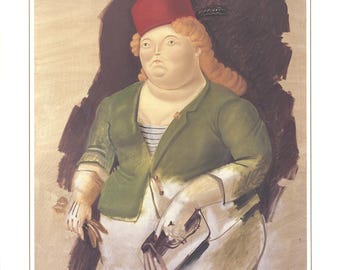 Mujer Con Sombrero Rojo Lithograph by Fernando Botero, 1991 - Etsy