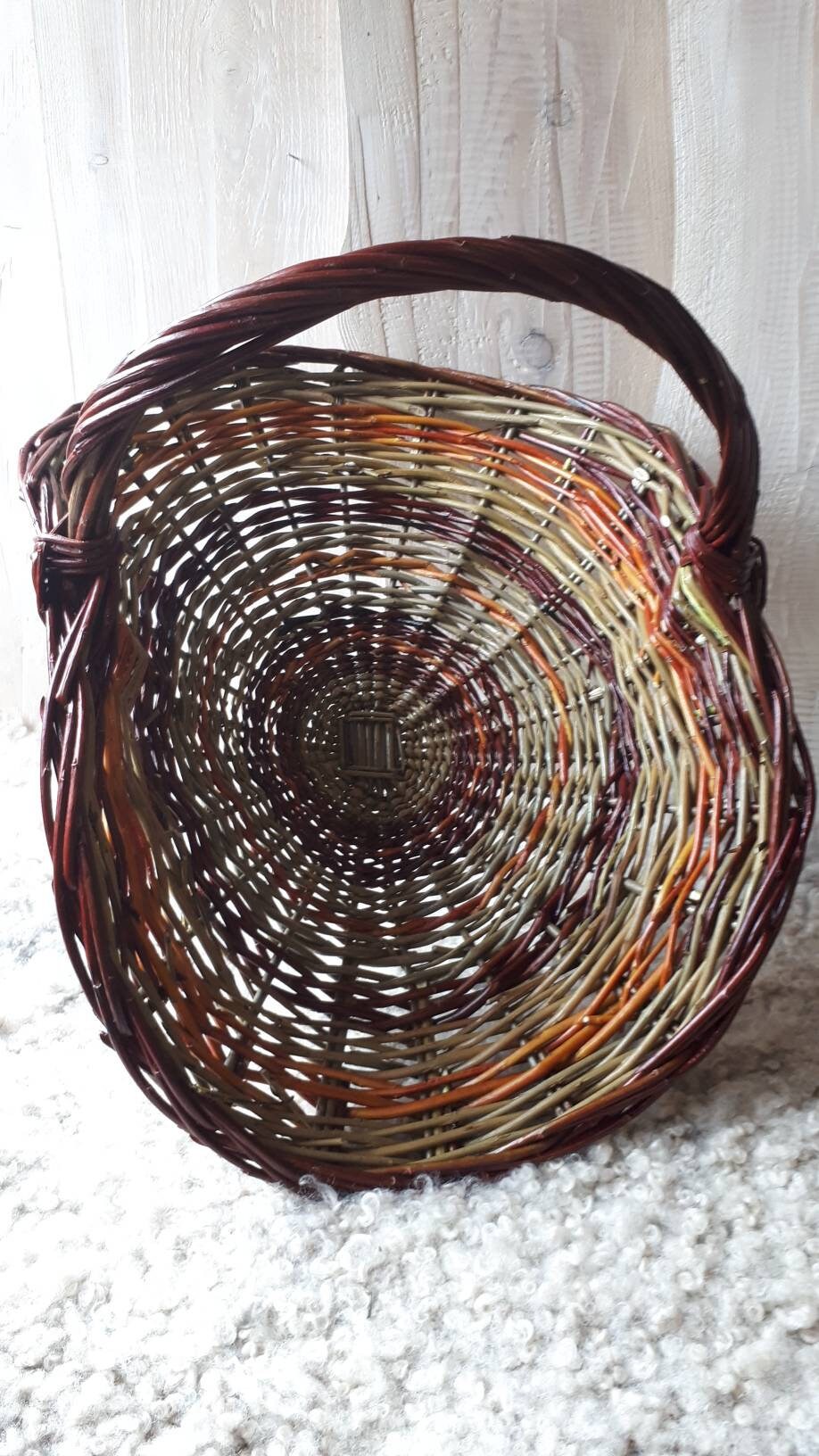 Flower gathering basket, woven from scottish willow. — Naturally Useful