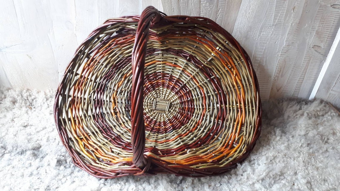Flower gathering basket woven from scottish willow. | Etsy