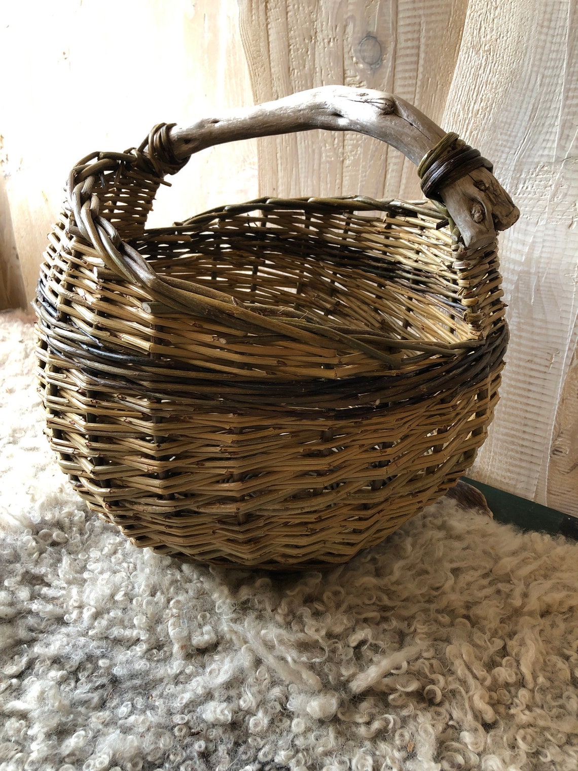 Wooden Handled Mushroom Basket | Etsy