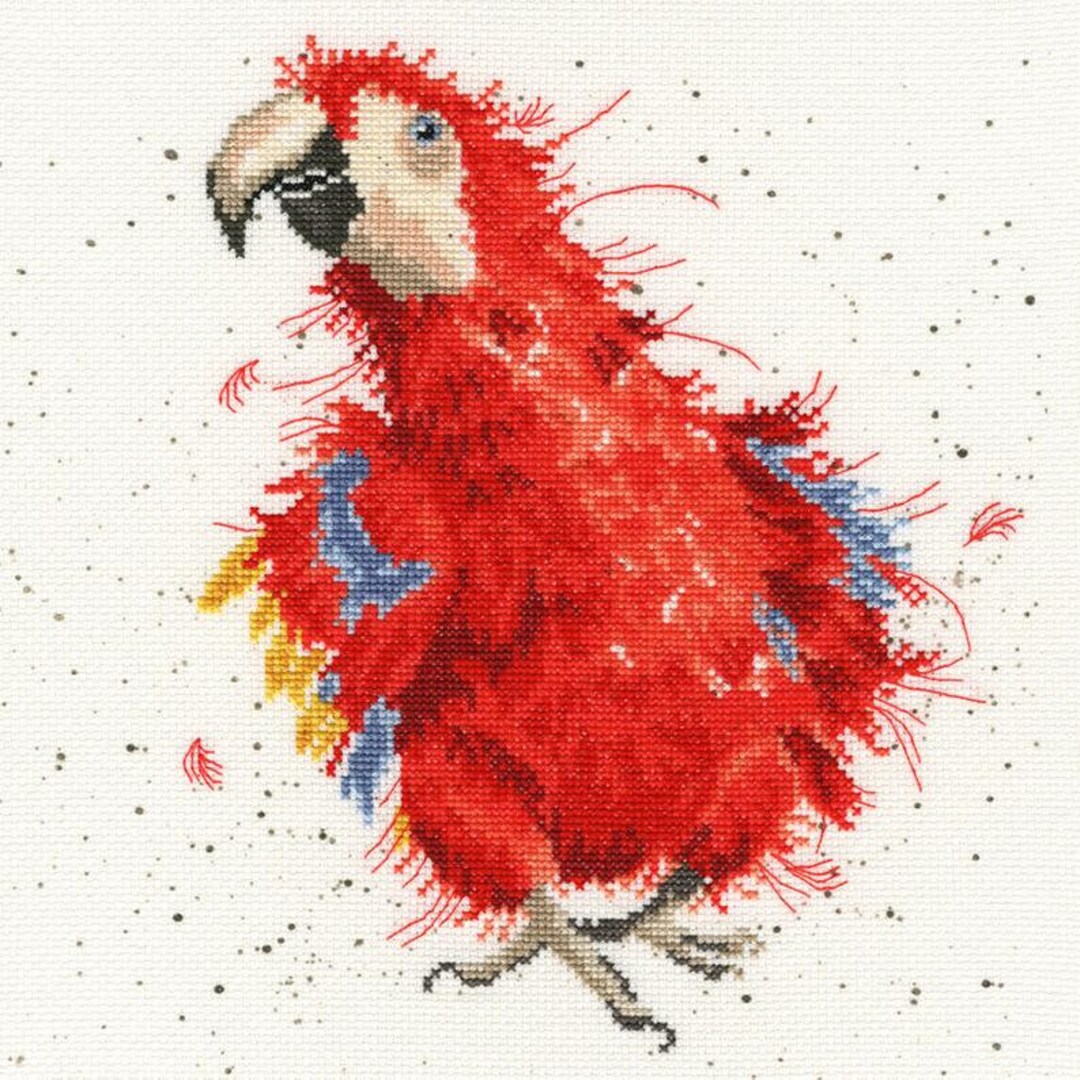 Bothy Threads Parrot on Parade Counted Cross Stitch Kit , Red Parrot ...