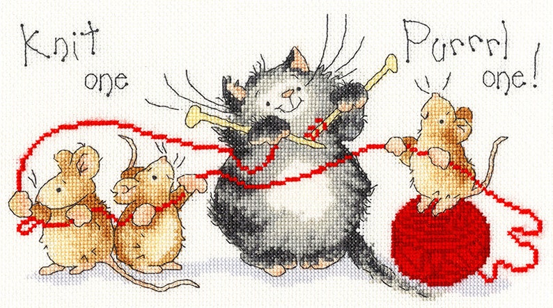 Bothy Threads Knit One Purrrl One Cross Stitch Kit Margaret - Etsy