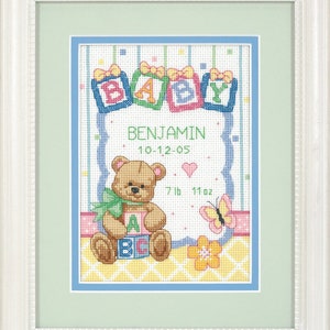 Baby Blocks Birth Record Cross Stitch Kit From Dimensions -baby Sampler ...